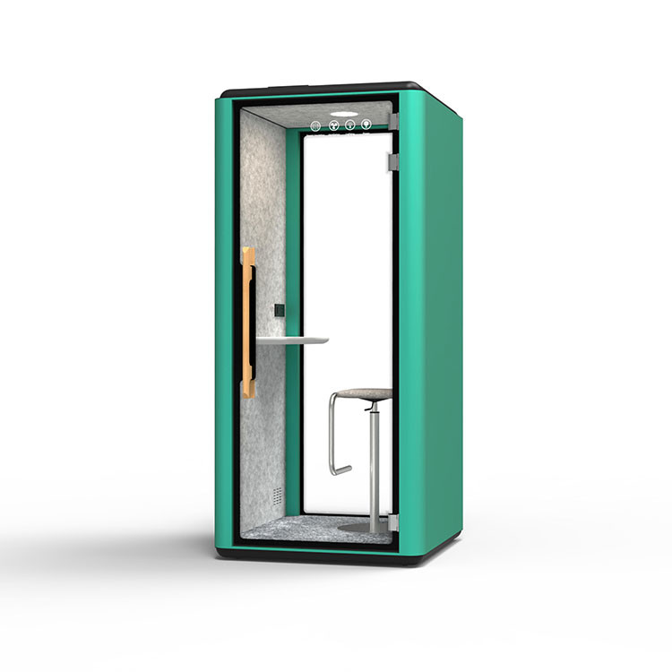 Soundproof Office Phone Pod Green Modular Phone Booth For Private Call ...