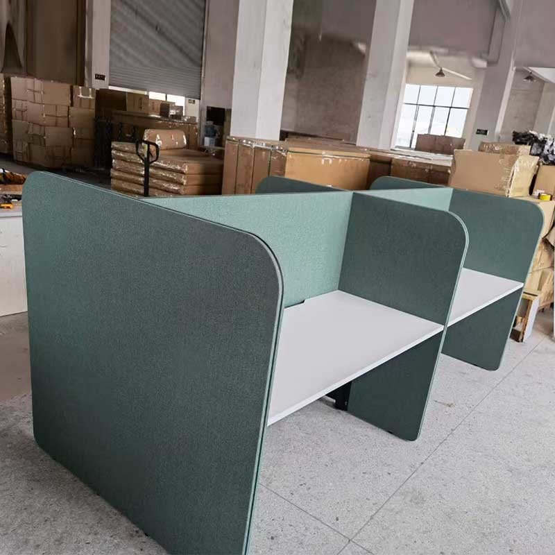 Green Fabric Cubicle Partition Office Workstation For 2 People