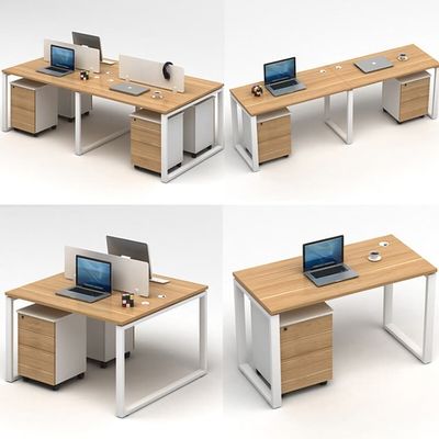 4-Way Linear Office Workstation Desk with Melamine Top