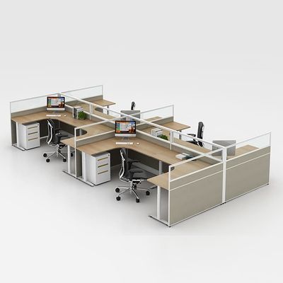 8 Seater Office Workstation Desks Thickness 25mm Modular Cubicle ...