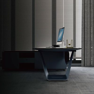Black Executive Office Desks Depth 900mm Melamine Board With PVC Edging