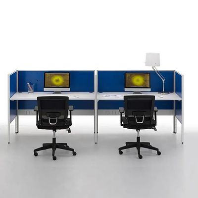 Aluminium Frame Modern Call Center Cubicles Customized Dual Workstation ...
