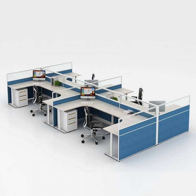8 Seater Office Workstation Desks Thickness 25mm Modular Cubicle ...
