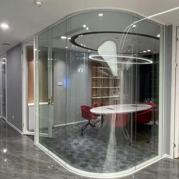Curved Office Partition Walls Portable White Color Customized Size